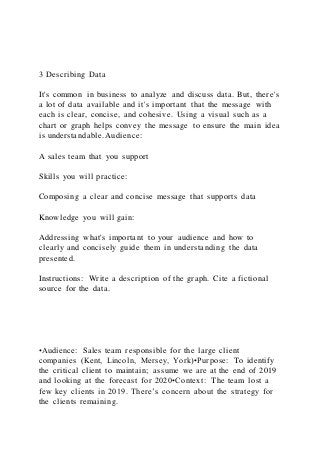 3 Describing DataIts common in business to analyze and disc | PDF