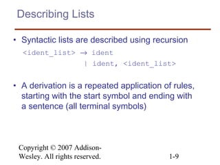 3 describing syntax | PPT