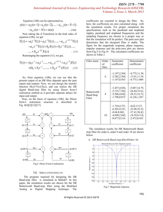 Design and realization of iir digital band stop filter using modified ...
