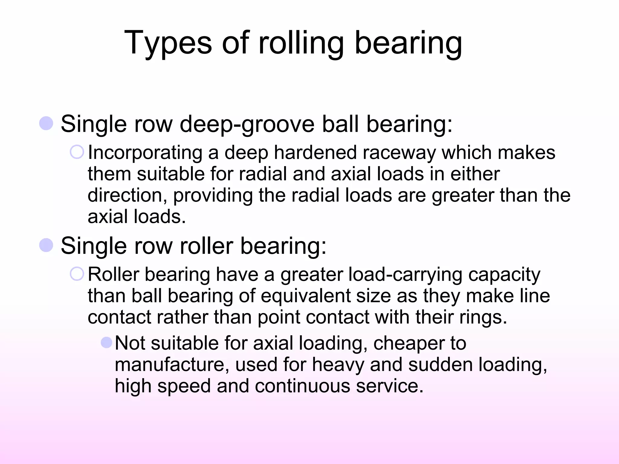 3 Design of rolling contact bearings | PPTX