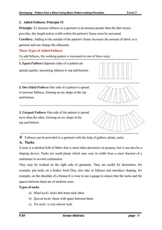 Develop pattern from a block using basic patternmaking principles | PDF
