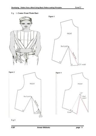 Develop pattern from a block using basic patternmaking principles | PDF
