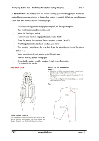 Develop pattern from a block using basic patternmaking principles | PDF
