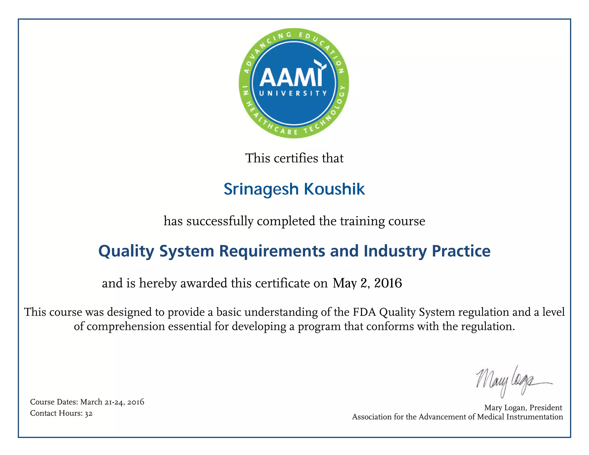 AAMI Certificate | PDF | Business | Business and Finance