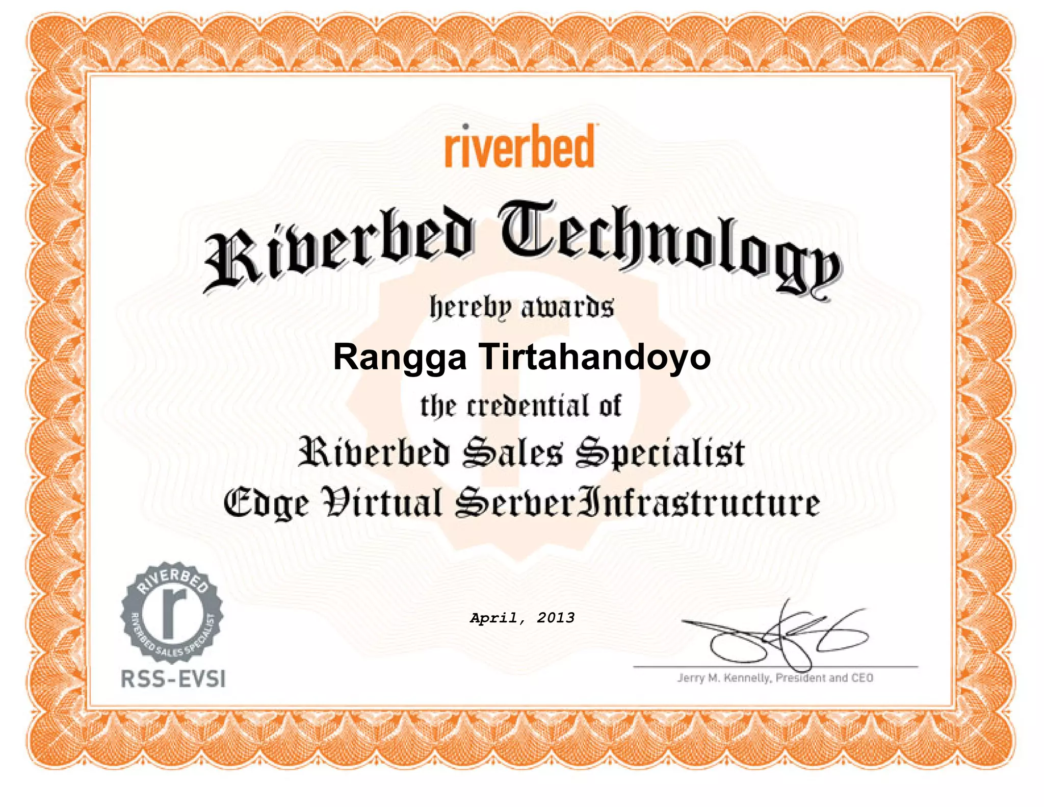 Riverbed-RSS-EVSI-Certificate | PPT