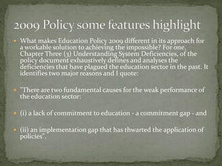 Education policies faliure causes | PPTX