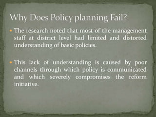 Education policies faliure causes | PPT
