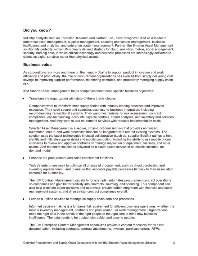 IBM Smarter Asset Management Red Guide | PPT