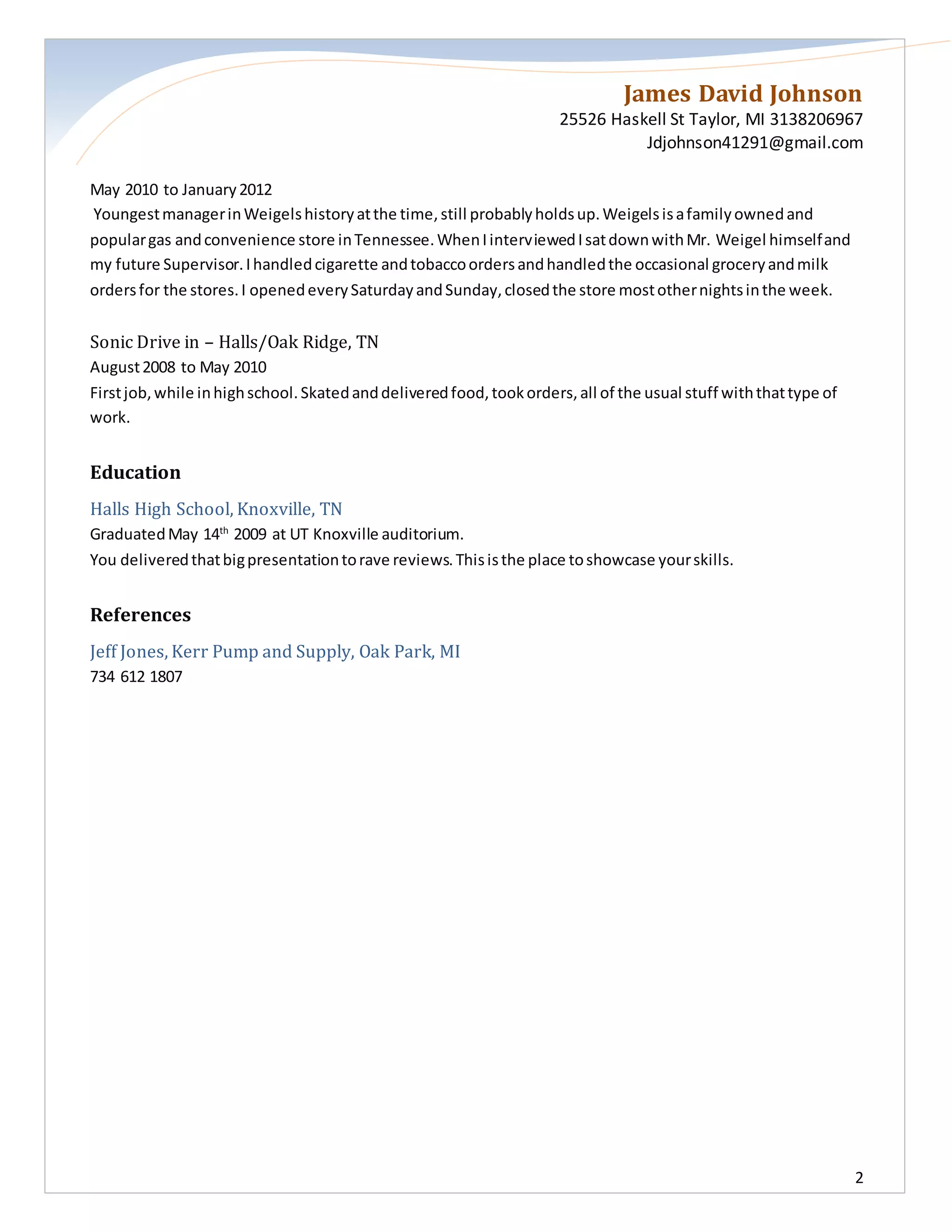 james johnson resume | DOCX