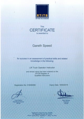 RTITB FLT INSTRUCTOR CERTIFICATE new | PDF