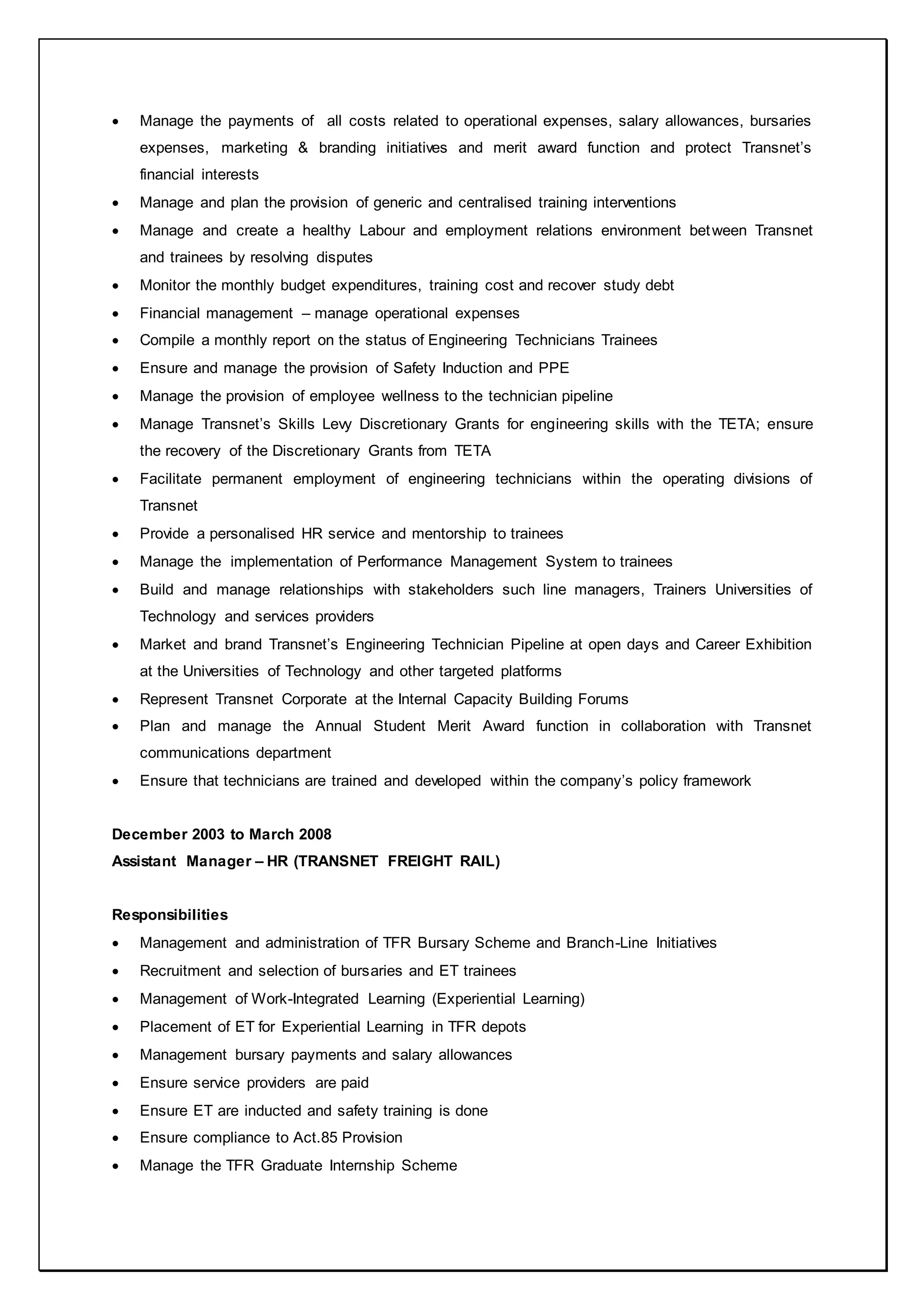 Resume Tebogo Malatji | DOCX