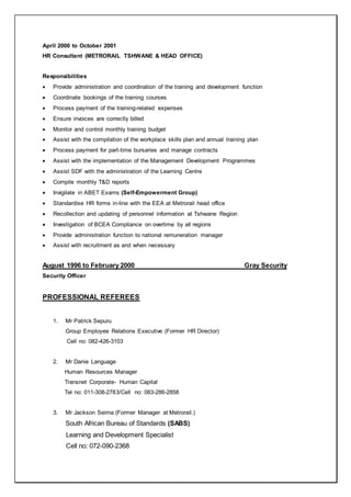 Resume Tebogo Malatji | DOCX