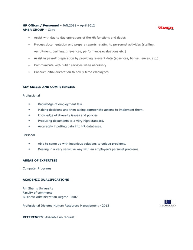 mahmoud ahmed resume | PDF | Human Resources | Business