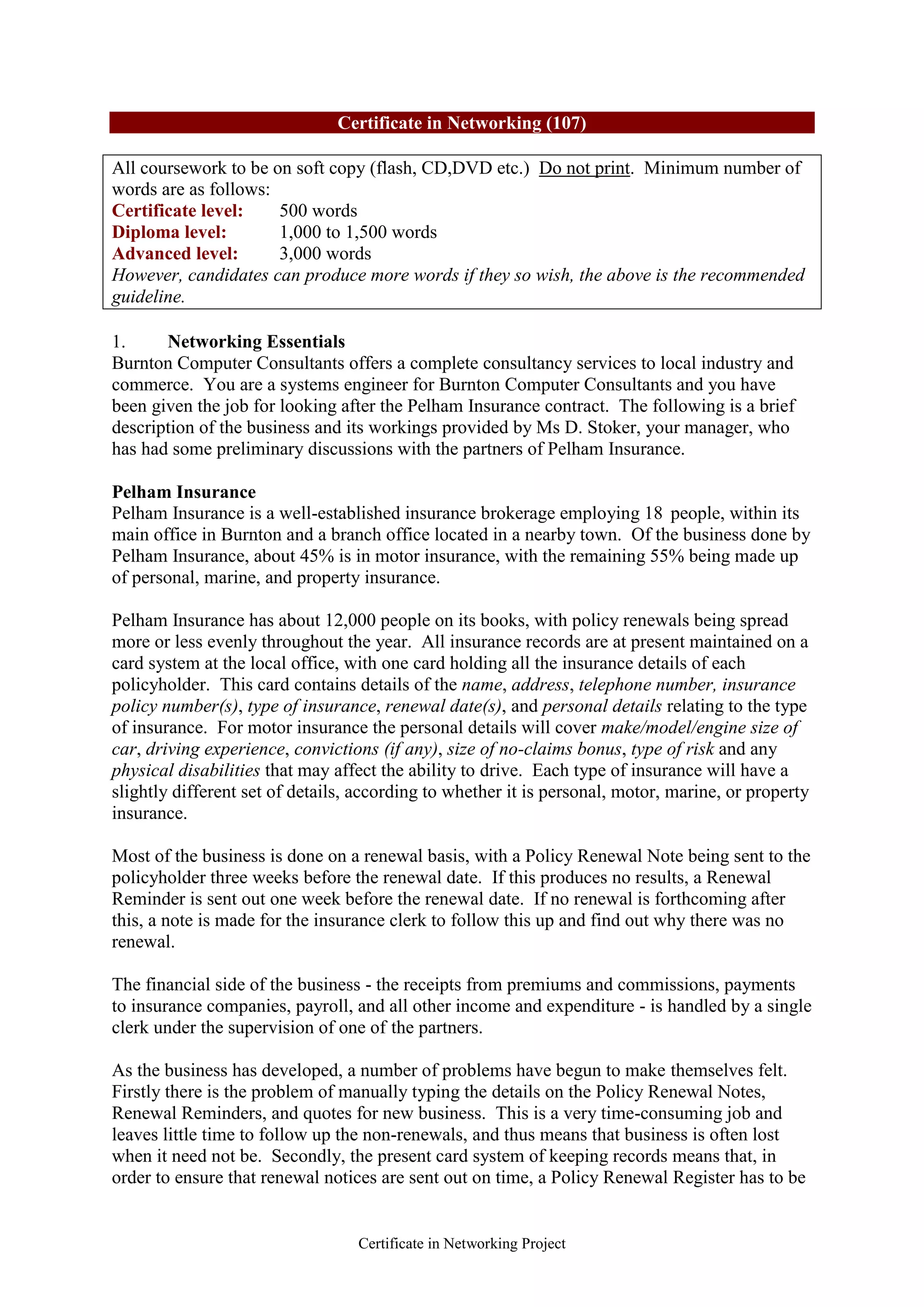 Certificate in Networking | PDF