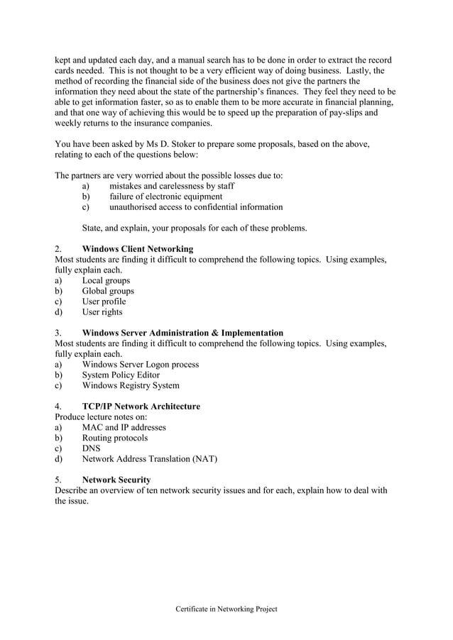 Certificate in Networking | PDF