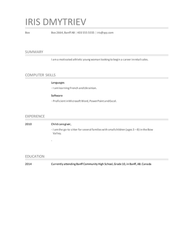 Iris Resume 2015 | DOCX