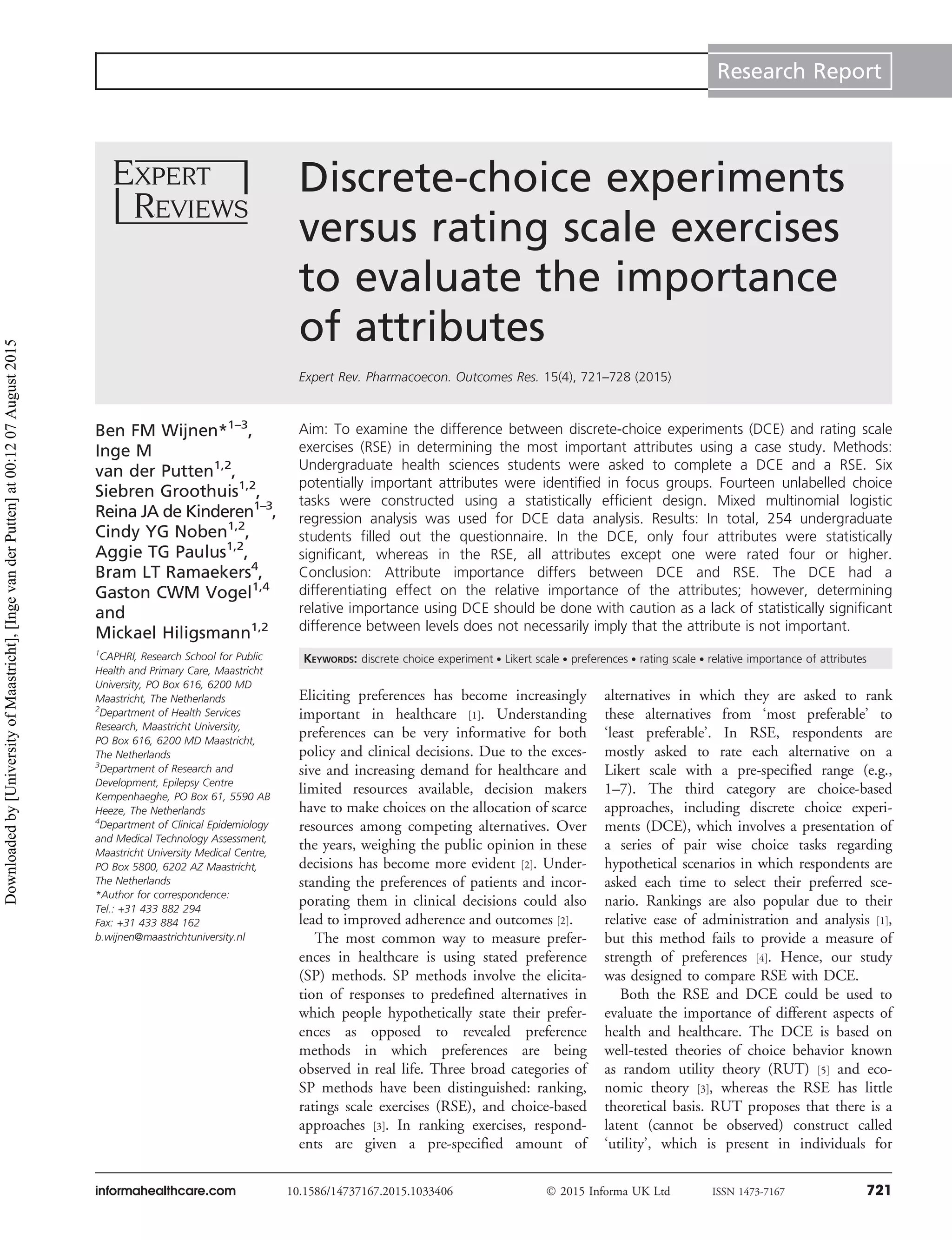 2015_Discrete choice experiments versus rating scale exercises to ...