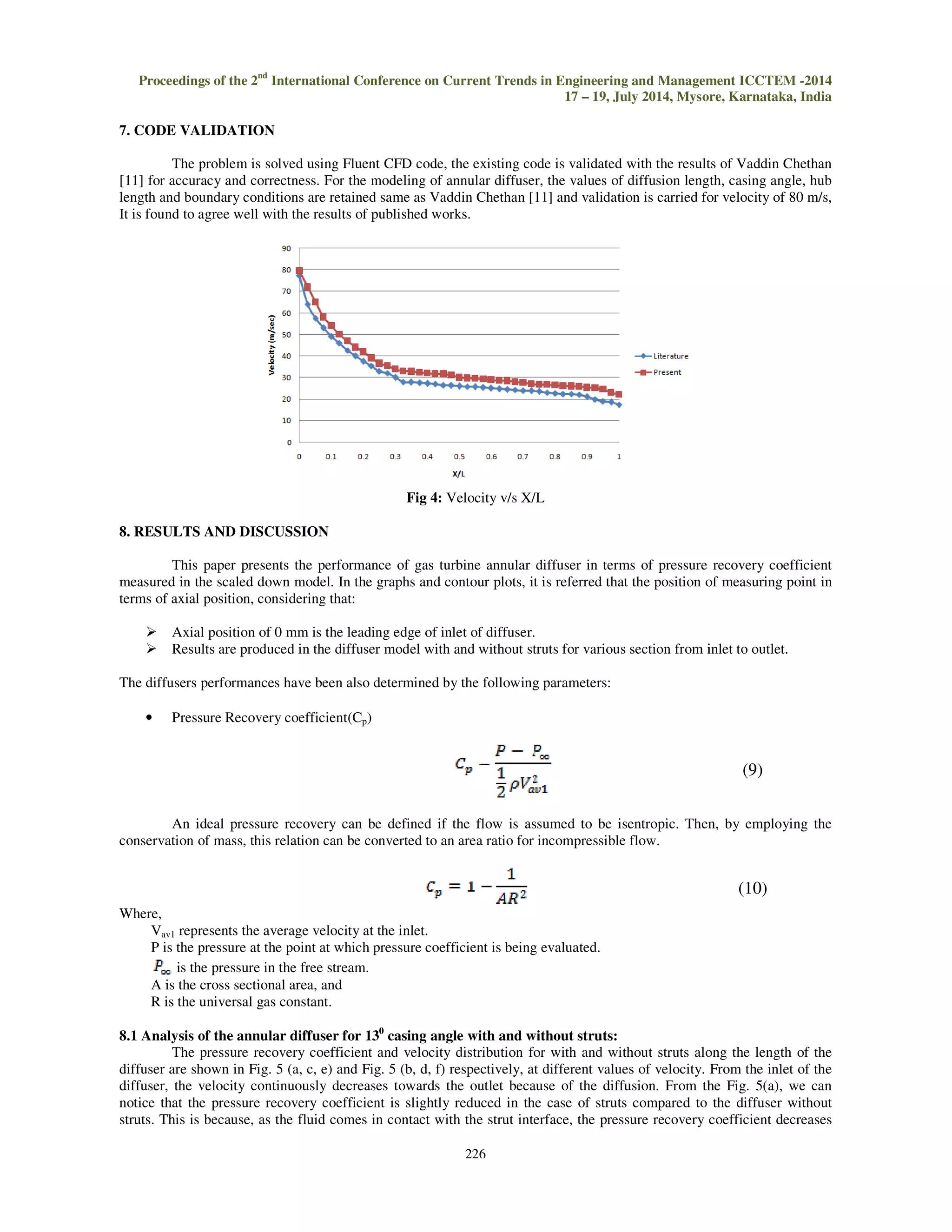 3 d flow analysis of an annular diffuser with and without struts | PDF