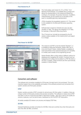3D Formats in the Field of Engineering - A Comparison | PDF