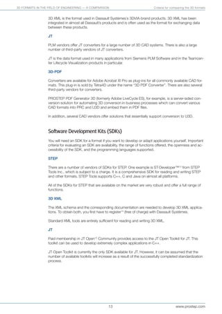 3D Formats in the Field of Engineering - A Comparison | PDF