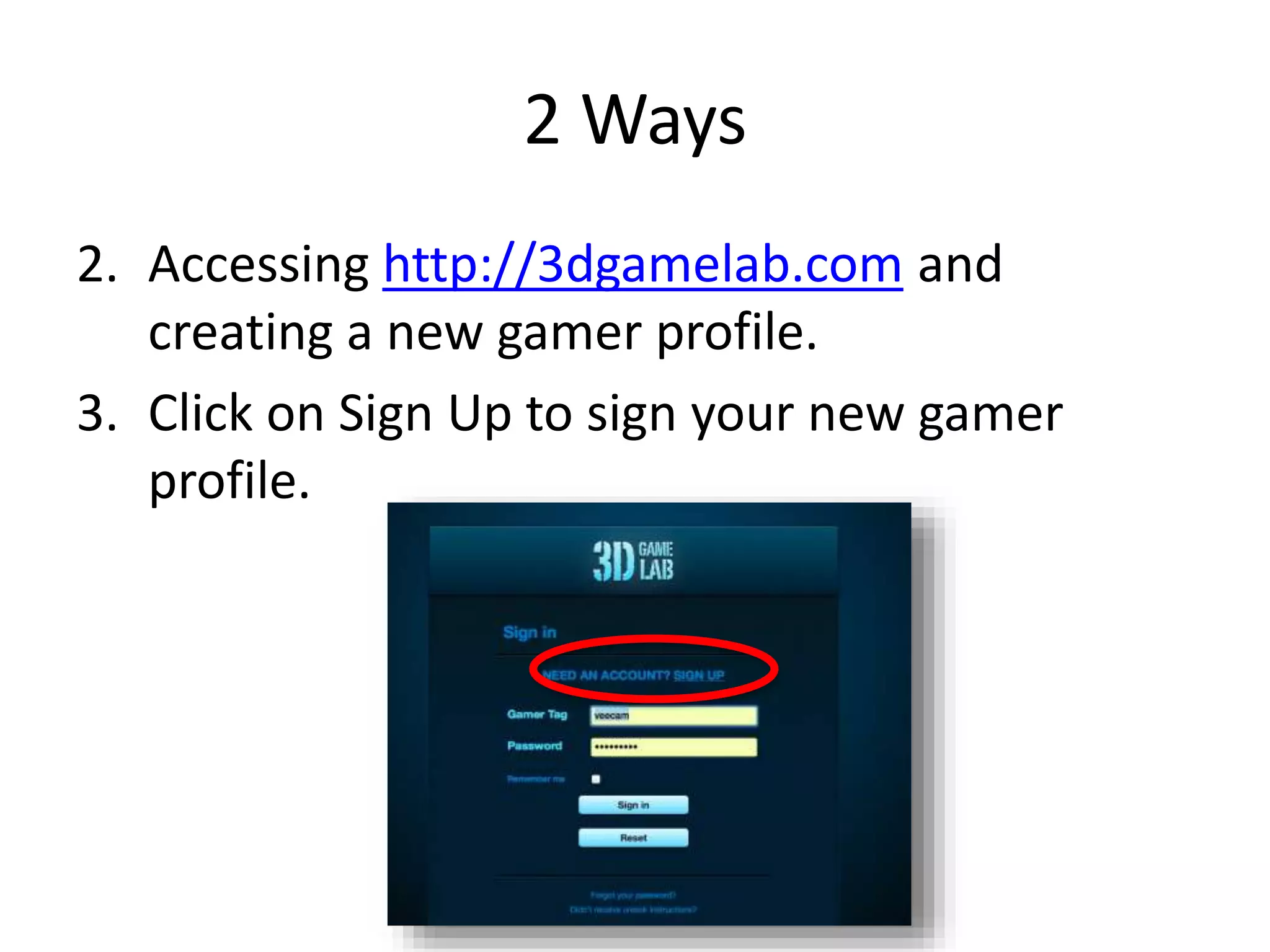 3D Game Lab for MSL4204 | PPT