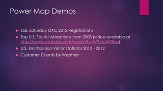 3D Geospatial Visualization Using Power Map | PPTX