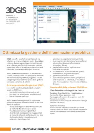 Gestione dell'illuminazione pubblica | 3DGIS luce | PDF