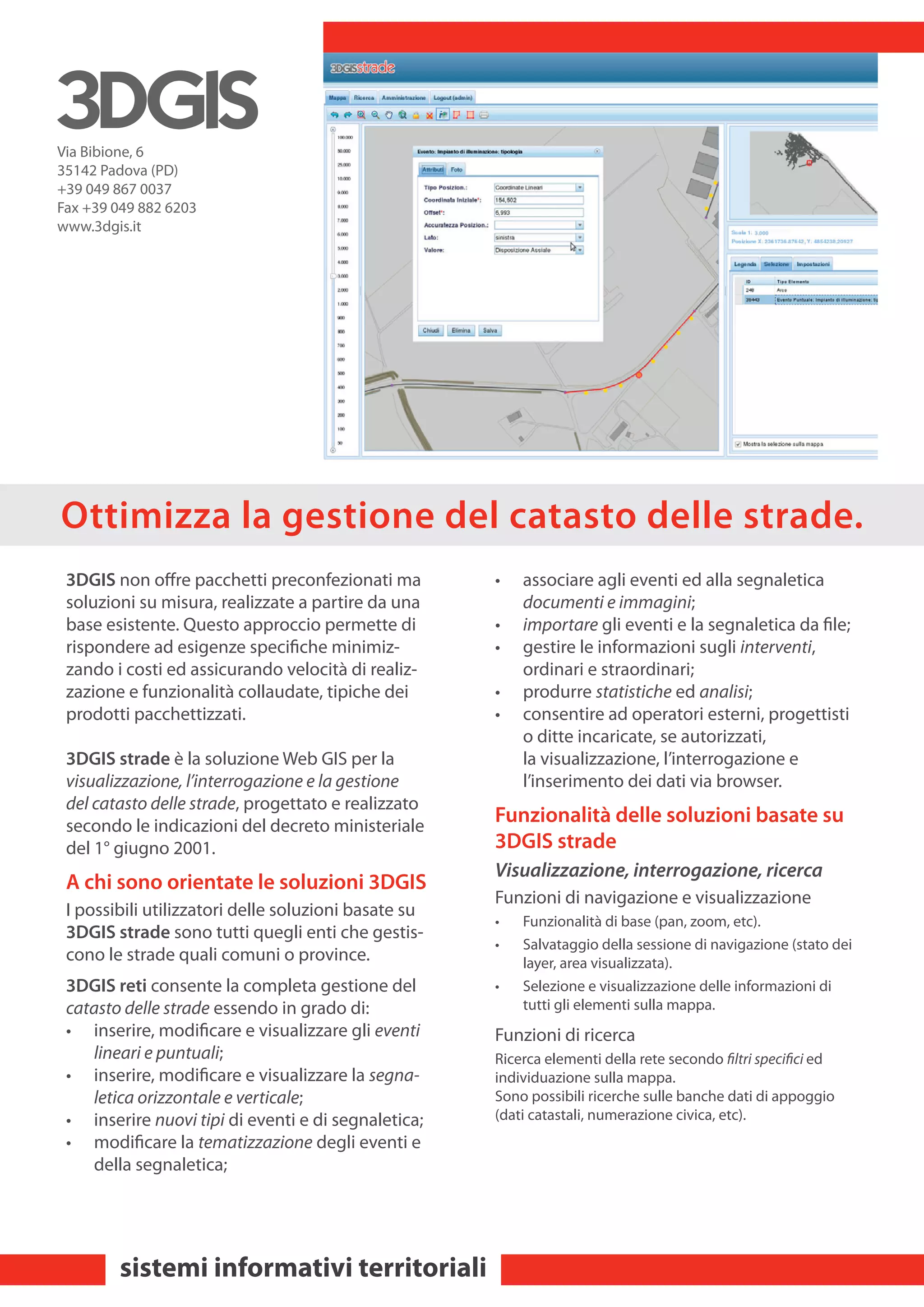 Gestione del catasto delle strade. 3DGIS strade | PDF