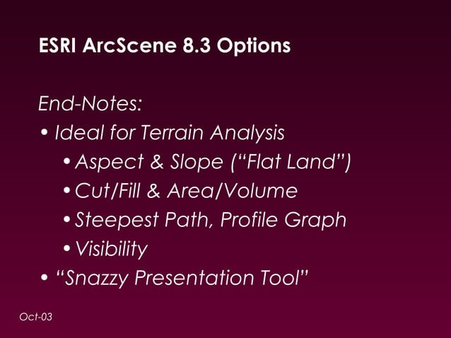 3D GIS - Using ESRI 3D Analyst & ESRI ArcScene for Visualization | PPT | 3-D Graphics | Computer ...