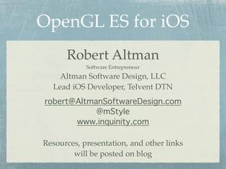 OpenGL ES for iOS (3D Graphics) | PPT