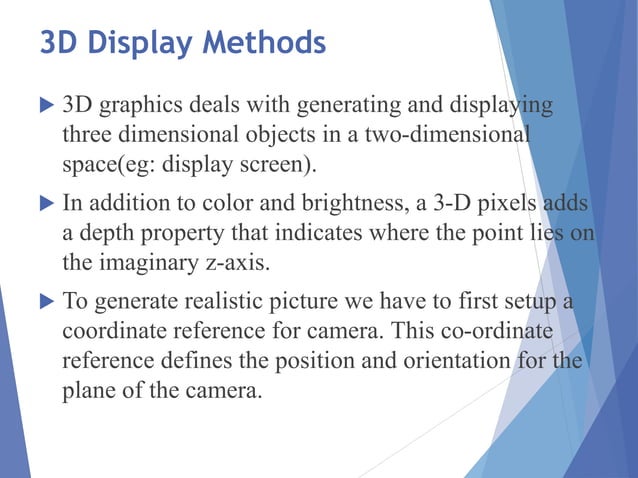 3D Graphics : Computer Graphics Fundamentals | PPTX | 3-D Graphics ...