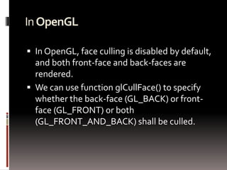 3 d graphics with opengl part 2 | PPTX