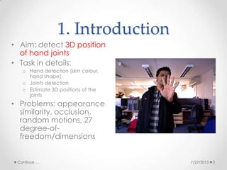 3D Hand Tracking | PPTX