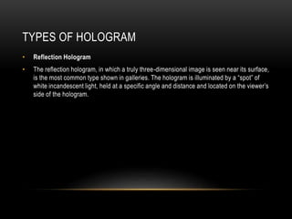 3DHolographicProjection.pptx | 3-D Graphics | Computer Software and ...