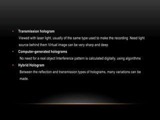 3DHolographicProjection.pptx | 3-D Graphics | Computer Software and ...