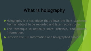 3 d holographic projection technology | PPTX