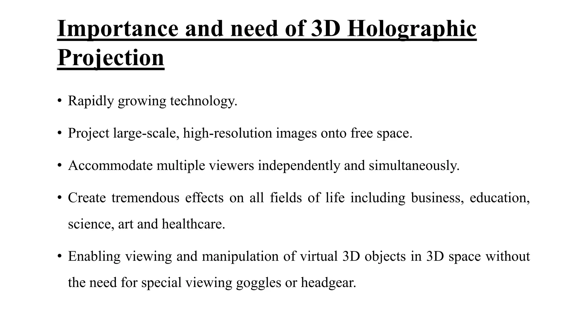 3d holographic projection technology ppt | PPTX
