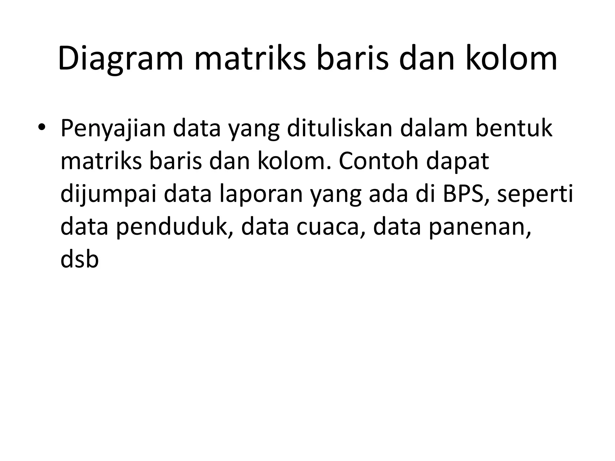 3 diagram matriks baris dan kolom | PPT