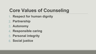3_DIASS-Core-Values-of-Counseling.pdffff | PDF