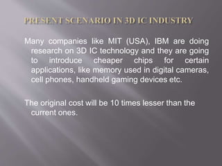 3 d ic seminar ppt | PPTX