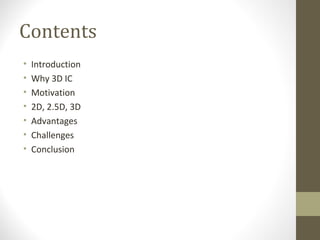 3D IC Technology | PPT