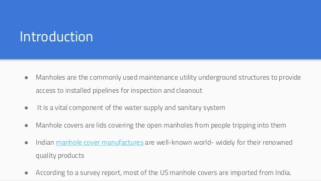 3 different types of manholes used for different applications | PPTX