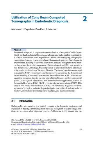 3 d imaging in endodontics a new era in diagnosis and treatment | PDF