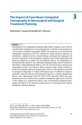 3 d imaging in endodontics a new era in diagnosis and treatment | PDF