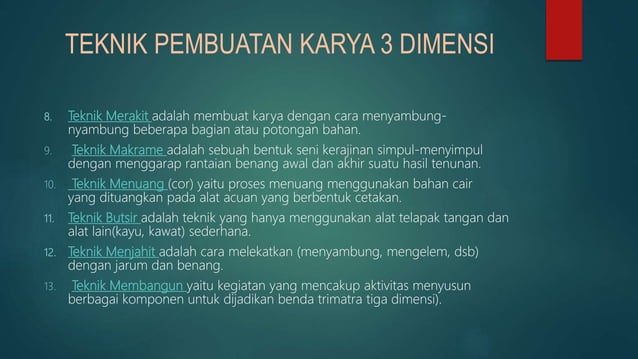 Karya Seni Rupa 3 Dimensi | PPTX