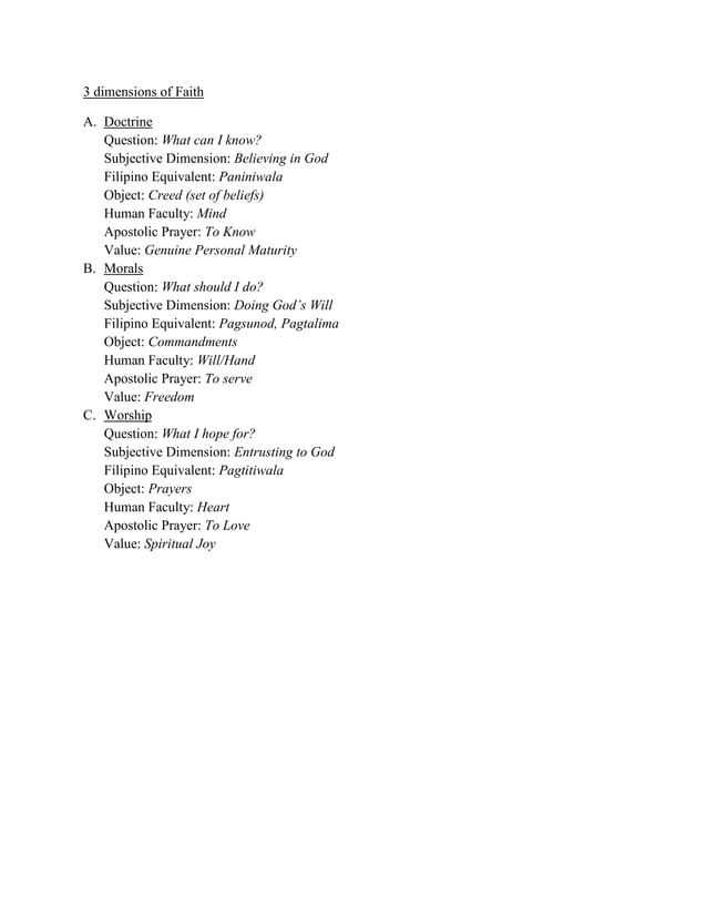 3 dimensions of faith | DOCX