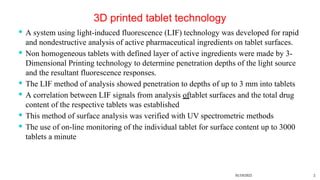3 Dimentional printing Tablet Technology PPT.pptx