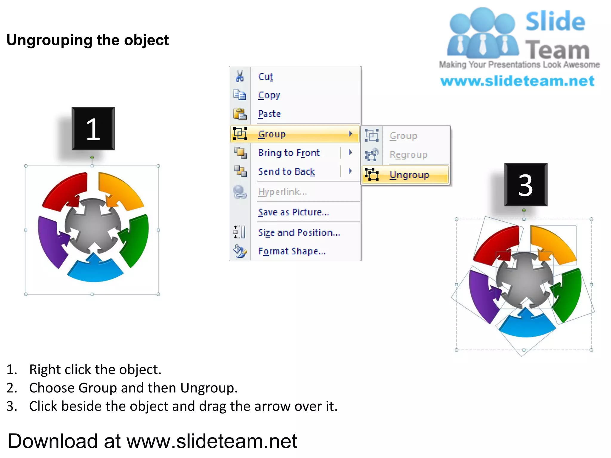 3 d interconnected circular puzzle pieces 5 stages powerpoint diagrams ...