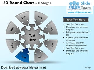 3 d interconnected circular puzzle pieces 8 stages powerpoint diagrams ...