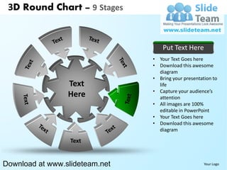 3 d interconnected circular puzzle pieces 9 stages powerpoint ...